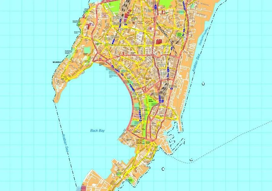 Mumbai vector map. EPS Illustrator Vector Maps of Asia Cities. Eps ...