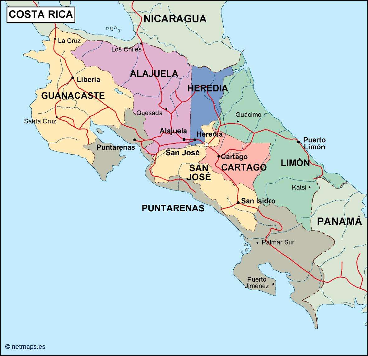 Costa Rican Map