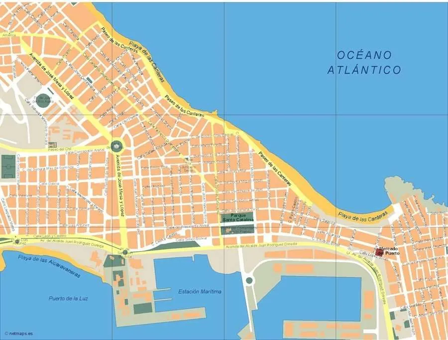 Las Palmas de Gran Canaria Vector map. Eps Illustrator Map | Vector maps