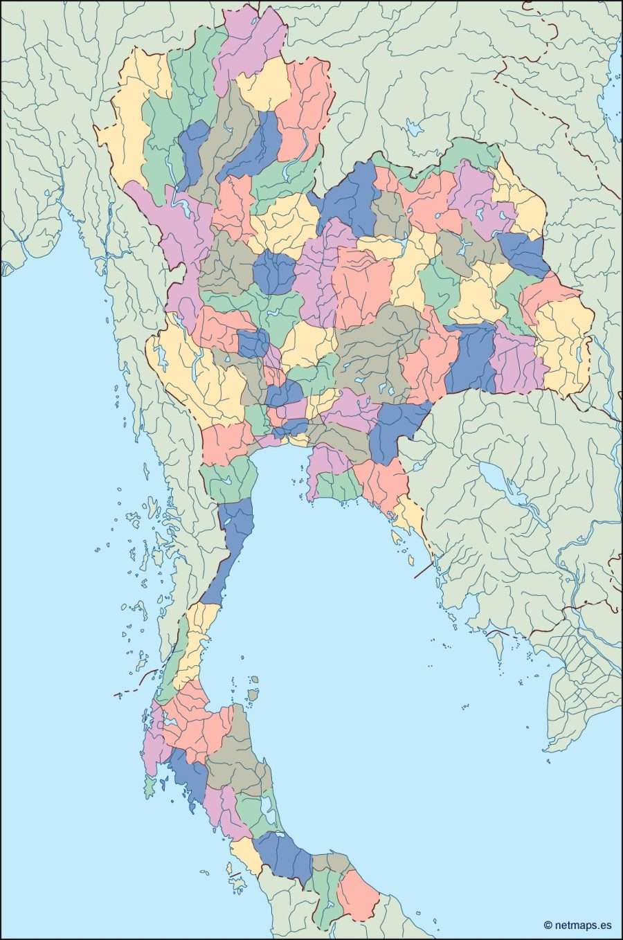thailand blind map. Eps Illustrator Map | Vector maps