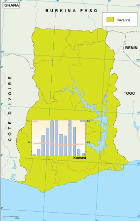Ghana climate map | Download vector maps for Adobe Illustrator