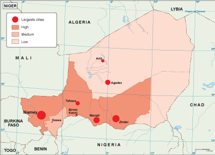 Niger population map. EPS Illustrator Map | Vector maps