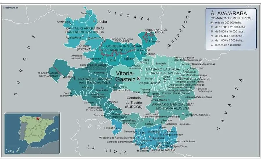 Mapa Municipios Alava | Vector maps