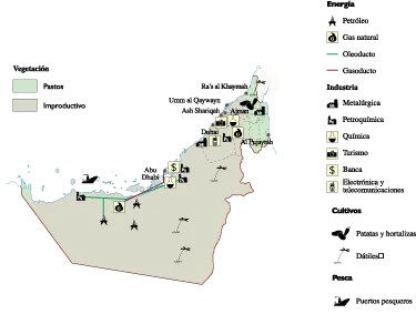 United Arab Emirates Economic map | Vector maps